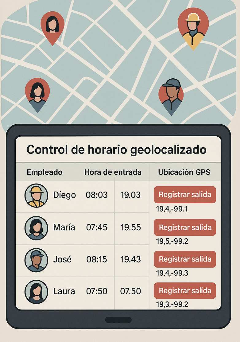 Control de horario geolocalizado - Track Vigilante
